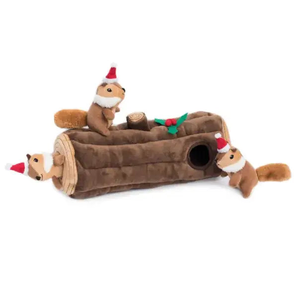 Zippy Paws Holiday Zippy Burrow Yule Log – Dog Day Afternoon